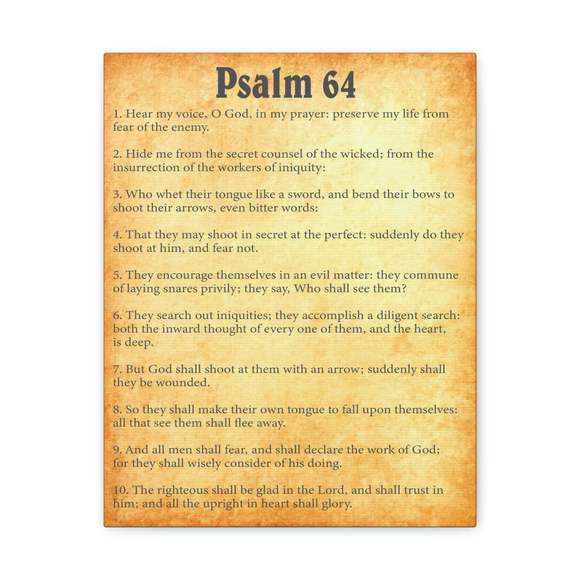 Express Your Love Gifts | Art | Scripture Sign Psalm 64 Chapter Gold Bible Canvas Christian Wall ...